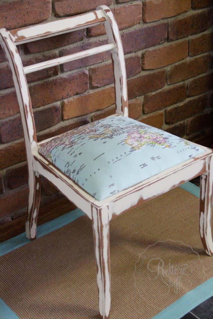 Shabby Chic Map Chair Before & After Makeover - I Restore Stuff